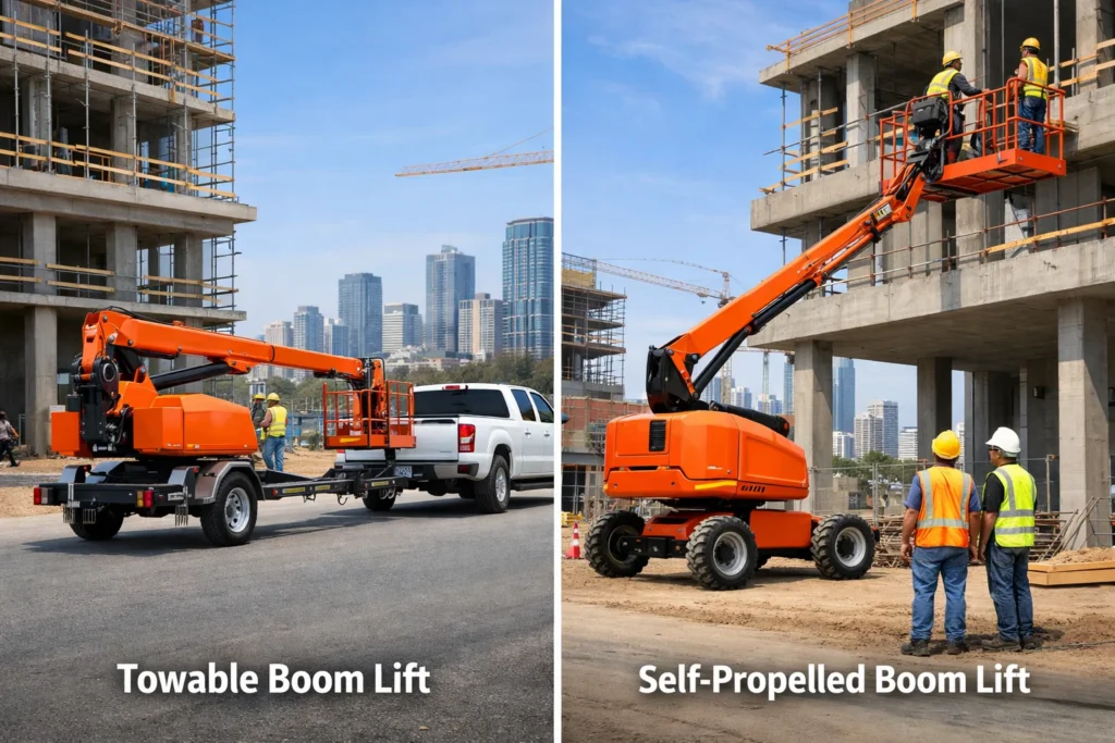 Towable Boom Lift vs Self-Drive Boom Lift: Key Differences